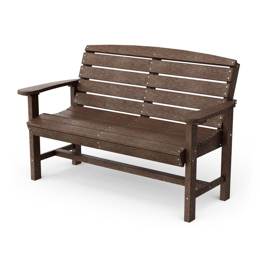 Wildridge Classic Tudor Brown HDPE Plastic Outdoor Bench LCC-226-TB ...