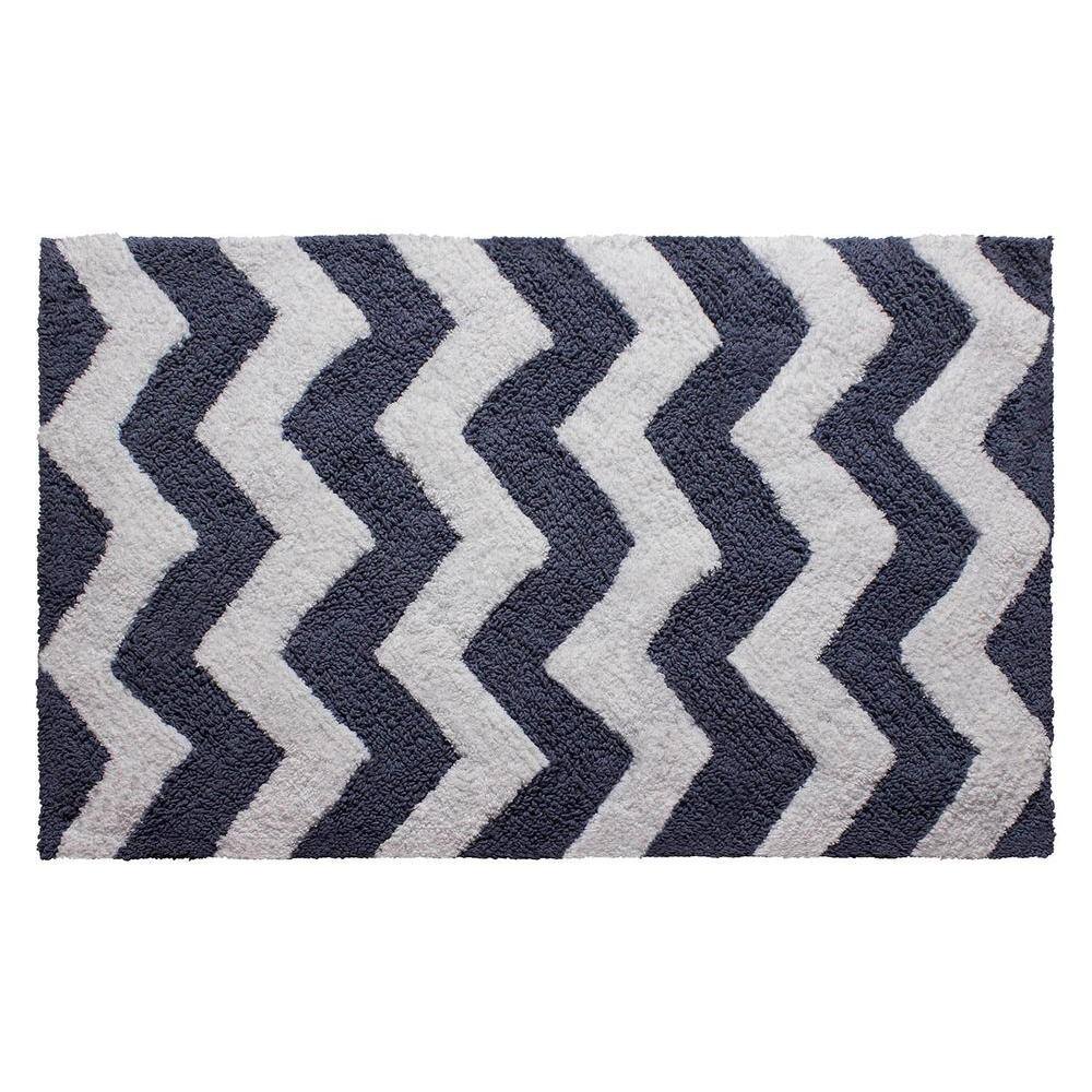 Jean Pierre Reversible Cotton Soft Zigzag Denim Blue 21 in. x 34 in ...