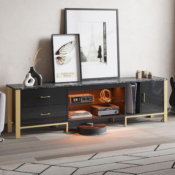 Black and gold entertainment center store