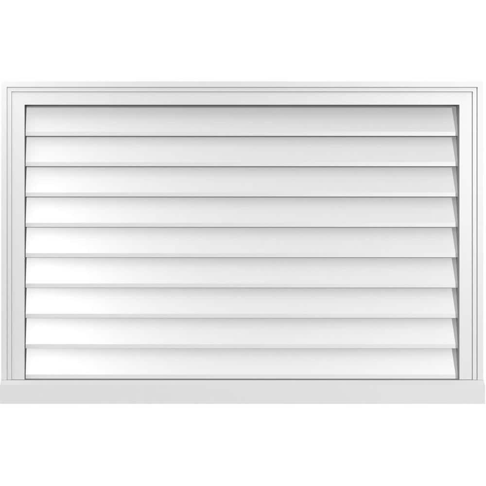 Ekena Millwork 42 in. x 28 in. Vertical Surface Mount PVC Gable Vent ...