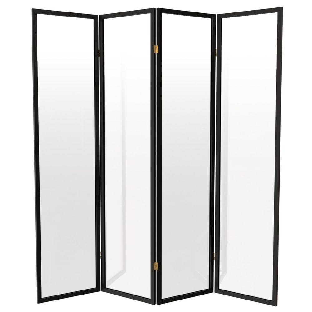 RED LANTERN 6 ft. Tall Clear Plastic Partition Black 4 Panel SH-6PLAS ...