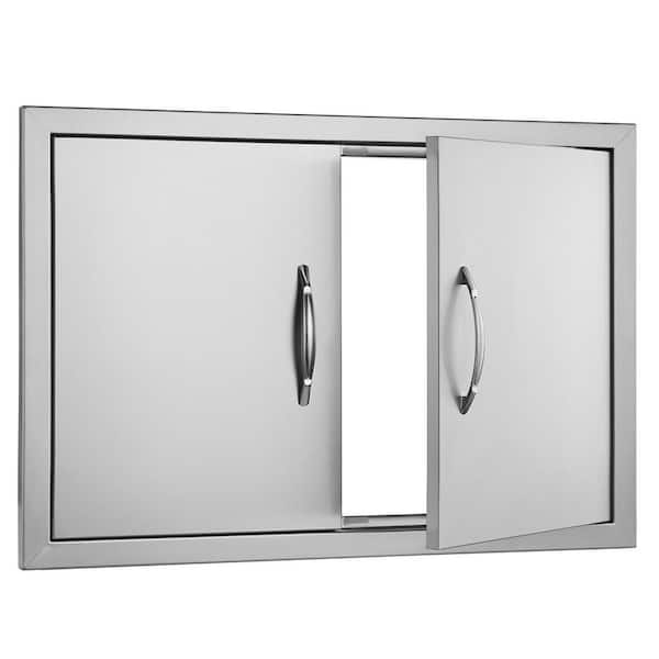 SKYSHALO BBQ Access Door, 18.98 in. 2-Door, in Stainless Steel ...