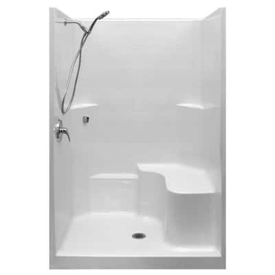 Ella Standard-SA 33 in. x 60 in. x 77 in. 1-Piece Low Threshold Shower ...