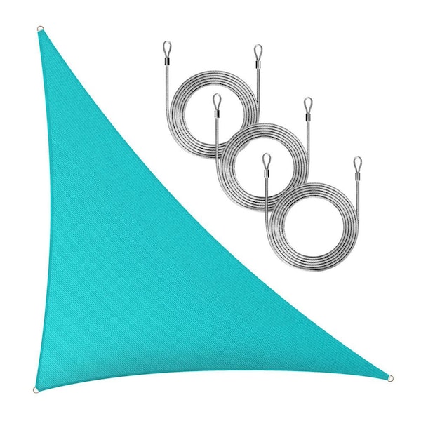 AMGO 10 ft. x 10 ft. x 14 ft. Right Triangle Sun Shade Sail with Rope ...