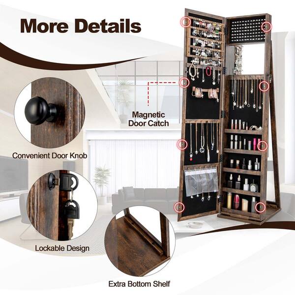 Costway mirrored jewelry cabinet store