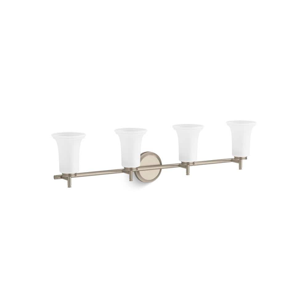 KOHLER Bellera 4-Light Brushed Nickel Wall Sconce With Frosted Shade ...