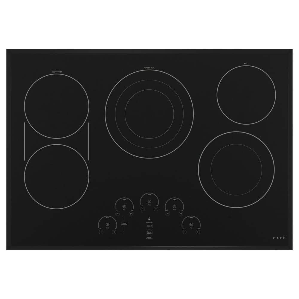 Cafe 30 in. Radiant Electric Cooktop in Black with 5 Elements Including ...