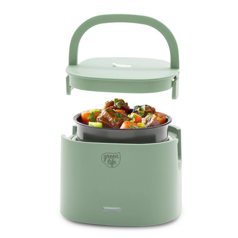 GreenLife GL .6 qt 20 oz. Green Sage Electric Multi-Cooker Lunch Box ...