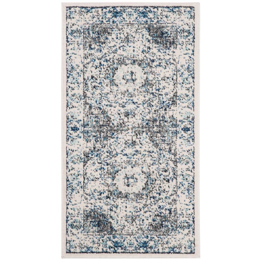 SAFAVIEH Evoke Doormat 2 ft. x 4 ft. Gray/Ivory Distressed Border ...