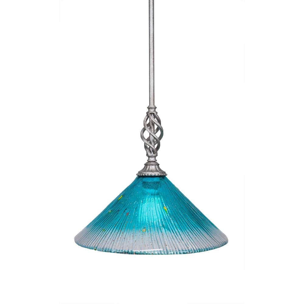 Bridgewater 100 W 1-Light Aged Silver Standard Mini Pendant Light with ...