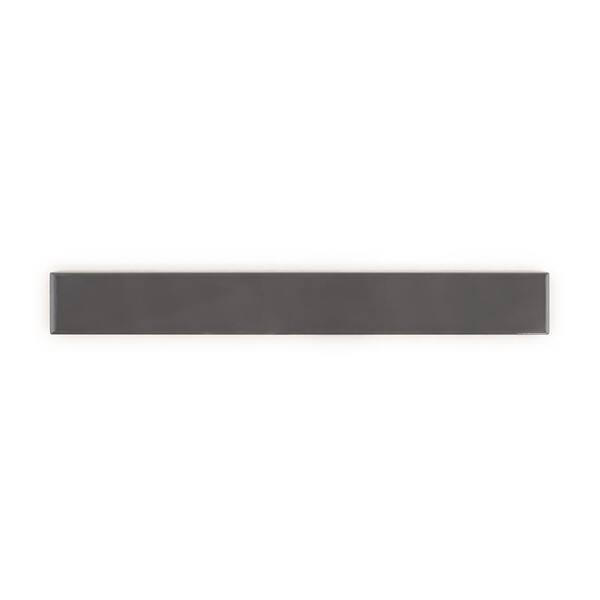 Jeffrey Court Rail Charcoal 2 in x 16 in Subway Glossy Ceramic Wall ...