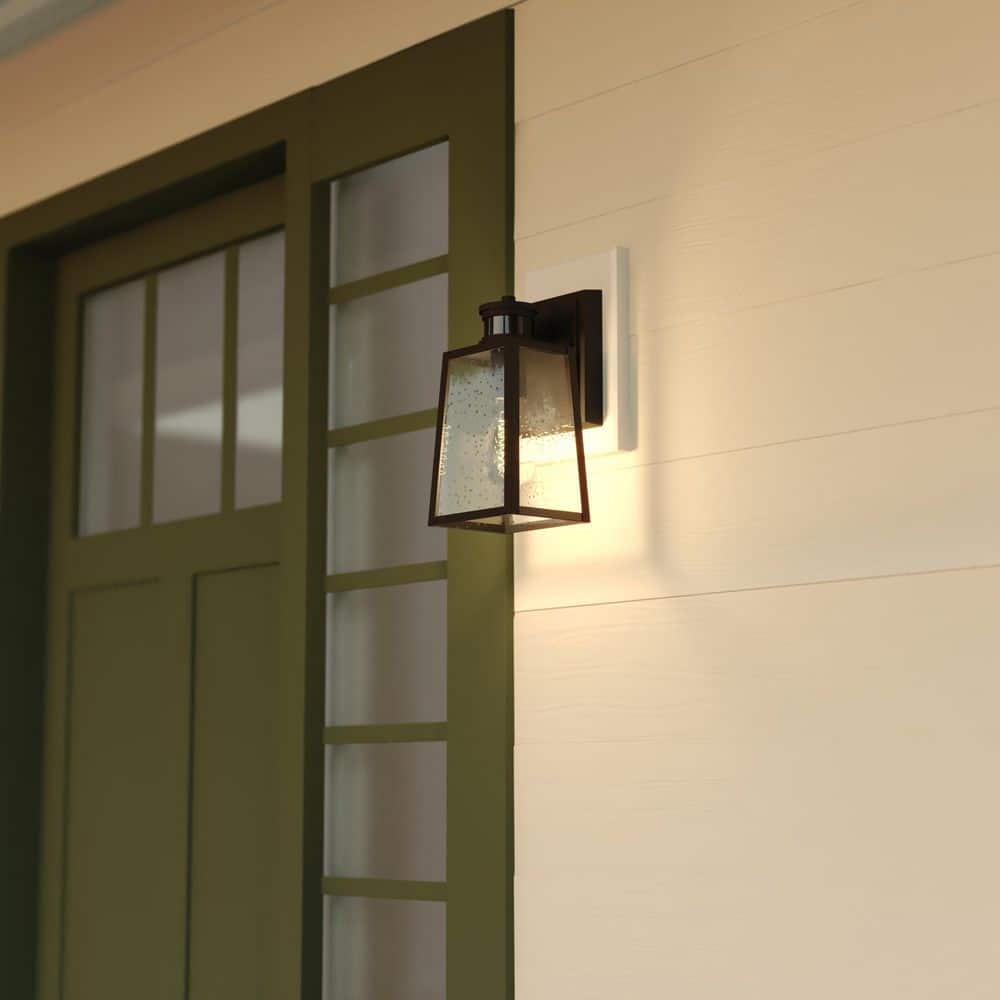 VAXCEL Sutton 12.25 in. H Black Motion Sensor Dusk to Dawn Outdoor ...
