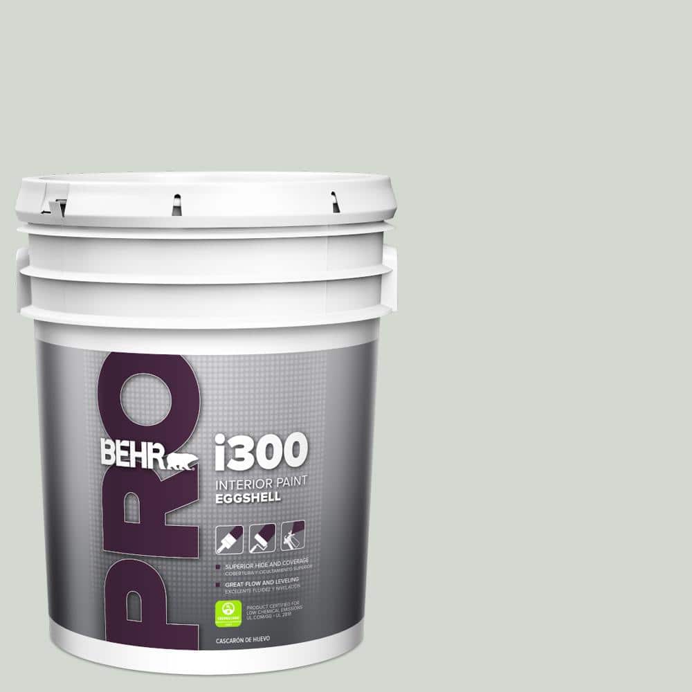 BEHR PRO 5 gal. #N410-2 Brook Green Eggshell Interior Paint PR33005 ...