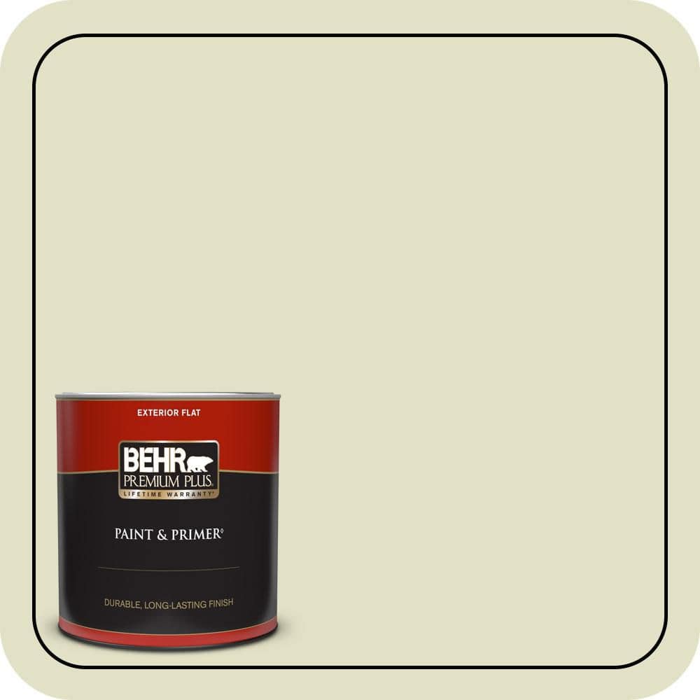 BEHR PREMIUM PLUS 1 qt. #S340-2 Green Power Flat Exterior Paint ...