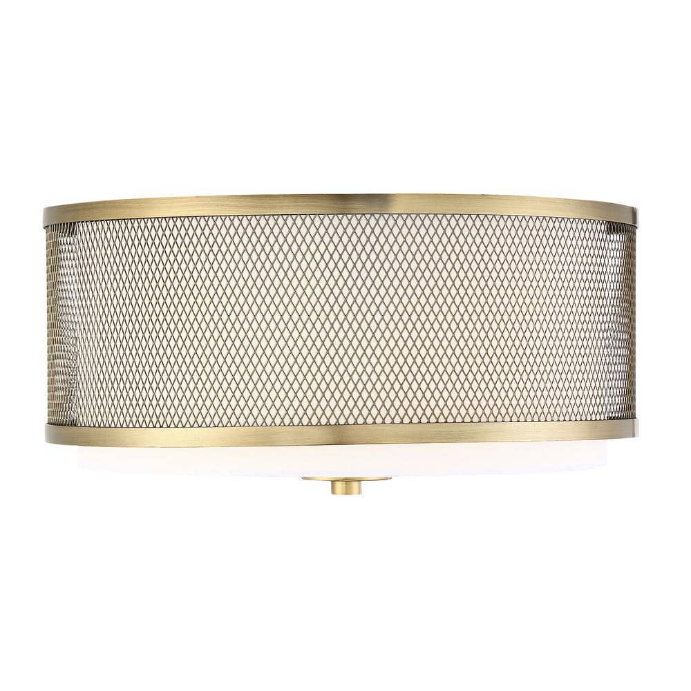 TUXEDO PARK LIGHTING 14.75 in. W x 6.25 in. H 3-Light Natural Brass ...