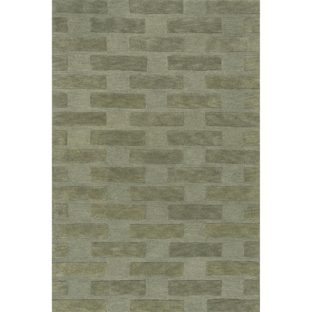 RUGS USA Remy Crosshatch Wool Olive 5 ft. x 8 ft. Indoor/Outdoor Patio ...