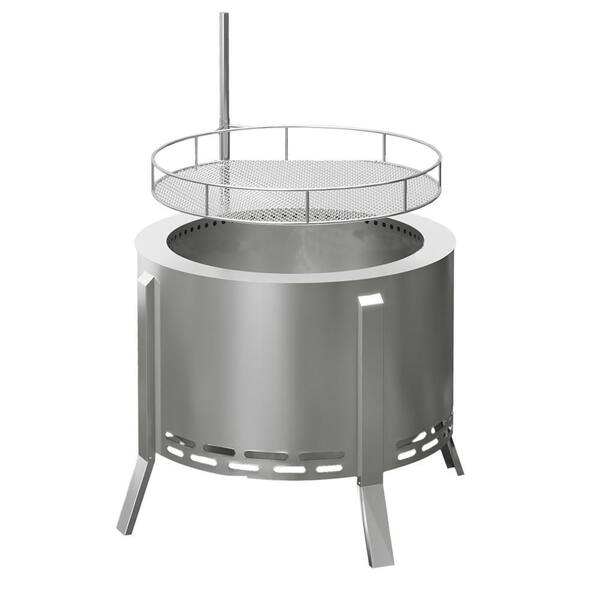 ToolCat Round 2-in-1 Smokeless BBQ Grill Portable Wood Burning Fire Pit ...