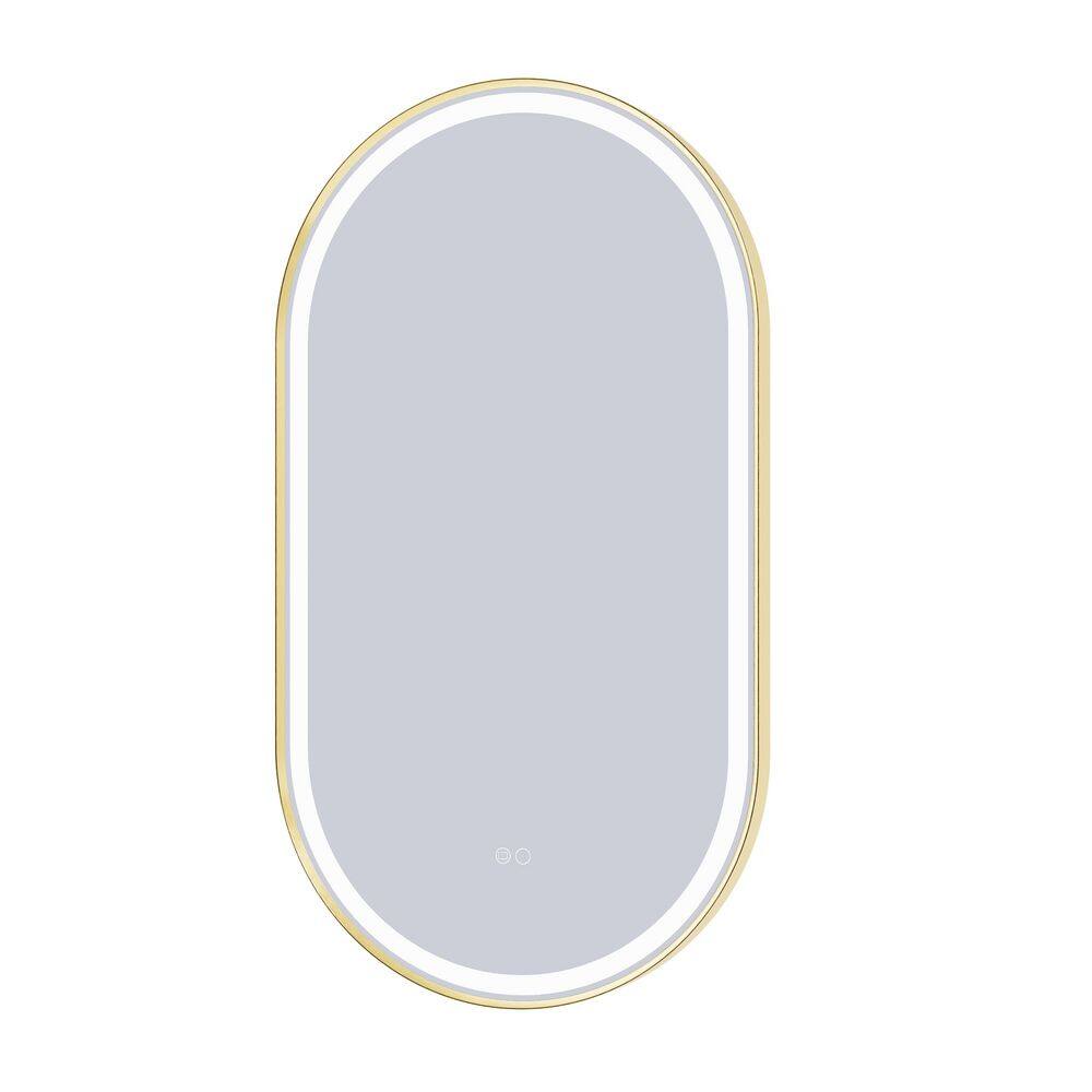 Eoviamne 20 in. W x 36 in. H Oval Framed LED Dimmable Anti-Fog Wall ...