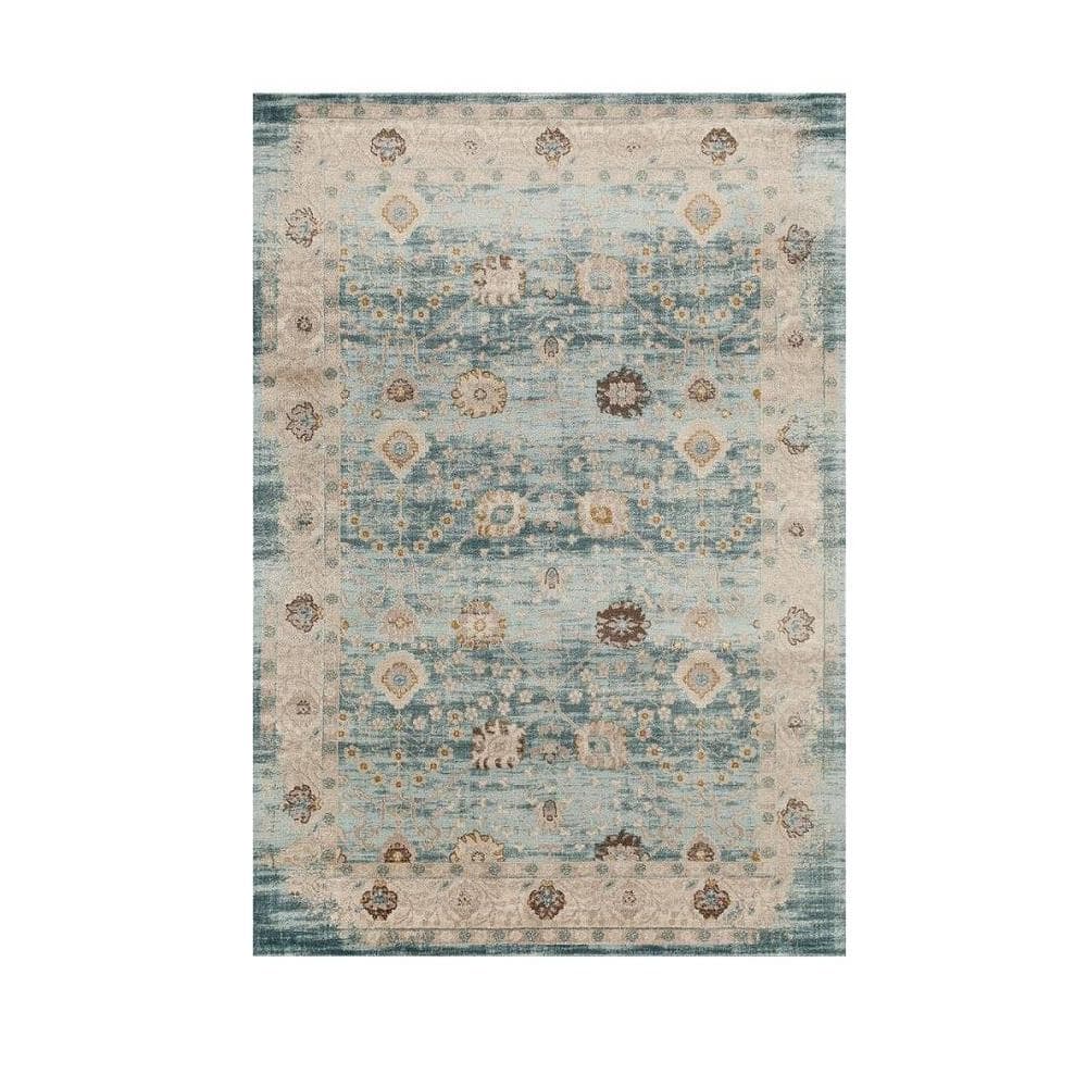 Luxe Weavers Diana Collection Vintage Light Blue 5 ft. x 7 ft ...