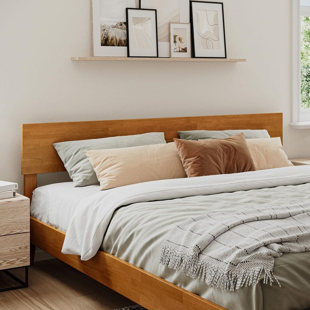 AFI Orlando Light Toffee Natural Bronze King Modern Solid Wood Panel ...