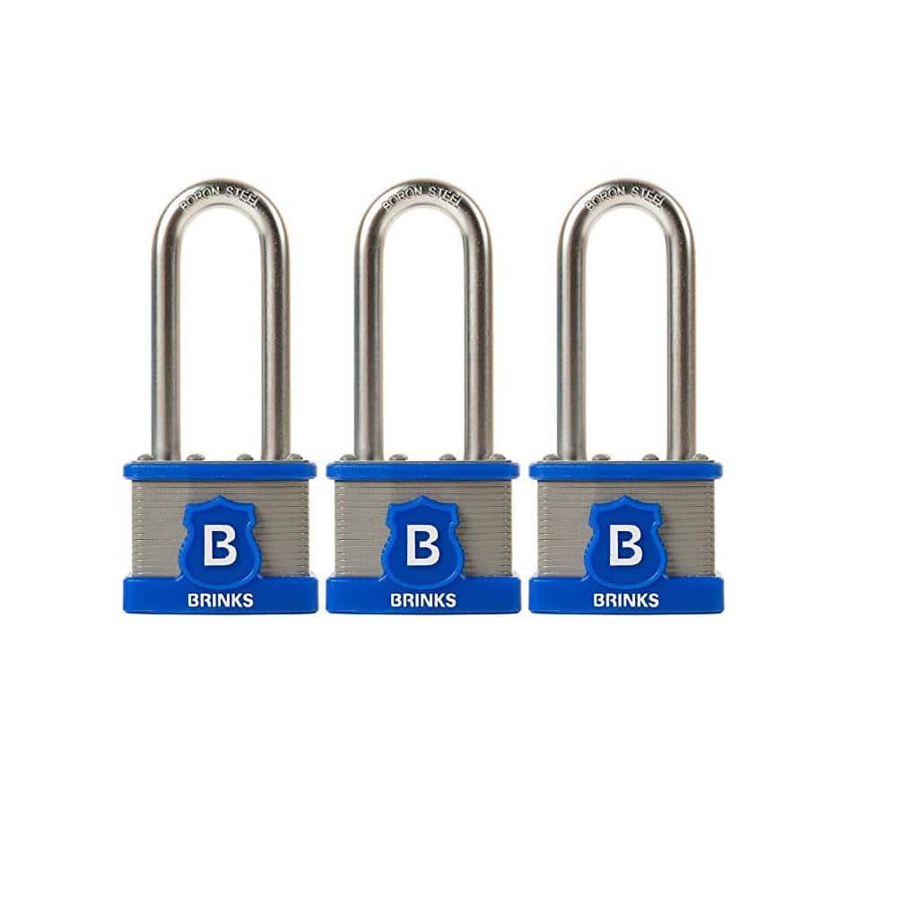 Brinks Commercial 44 mm Laminated Steel Padlock with 2-3/8 in. Boron ...