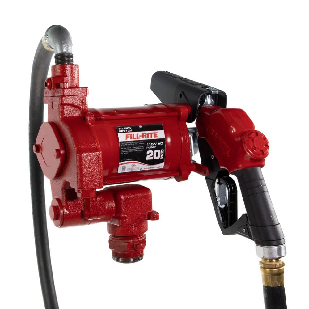 FILL-RITE 1/3 HP 115-Volt 20 GPM Fuel Transfer Pump with Discharge Hose ...