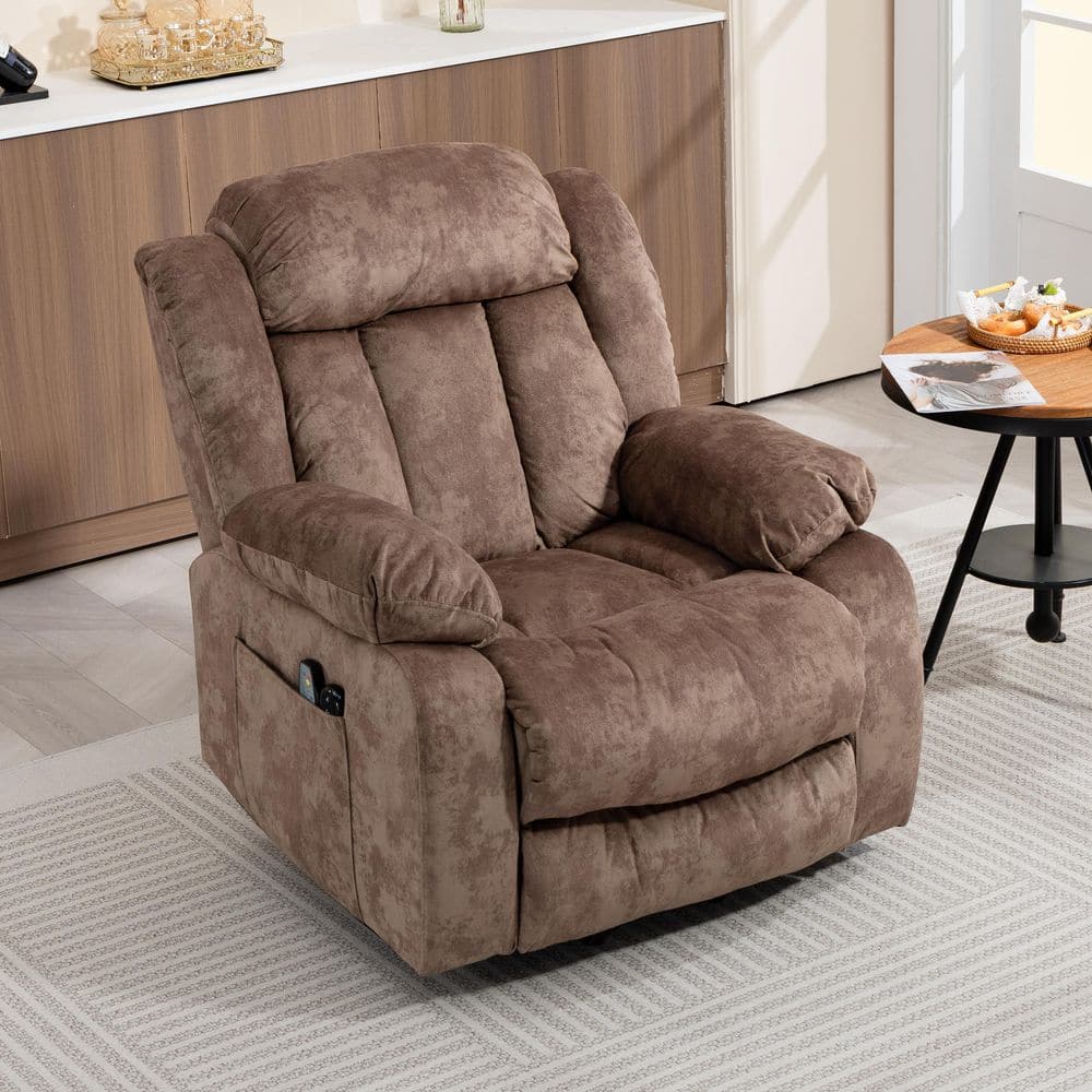 aisword Chocolate Comfortable & Functional Microfiber Power Lift Recliner Chair for Elderly with ...