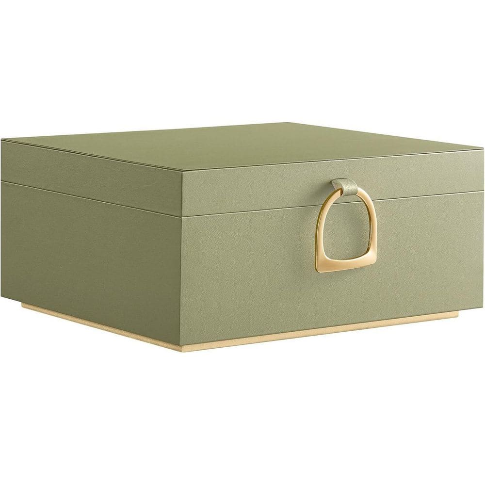 Elegant 2-Layer Jewelry Box with Handle, Sage Green UMQWY5 - The Home Depot