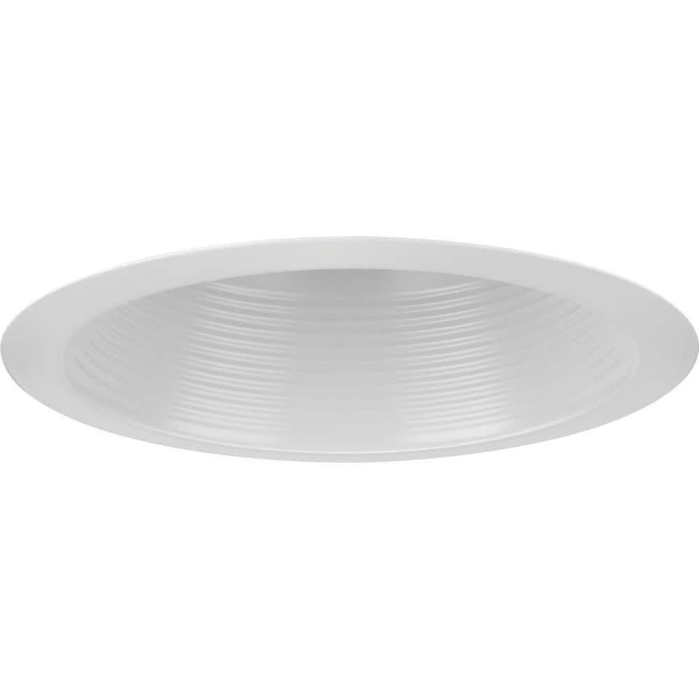 Progress Lighting 6 in. PAR38 Satin White Step Baffle Recessed Trim for ...