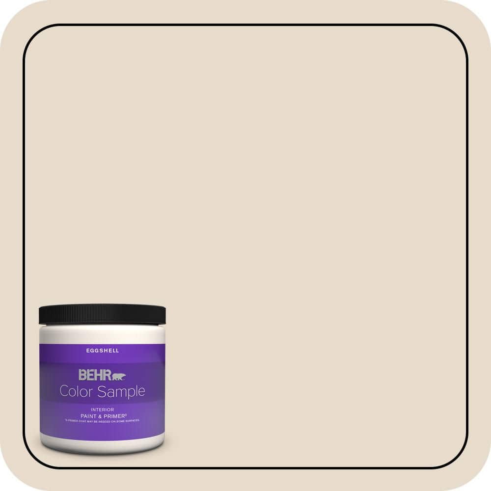 BEHR PREMIUM PLUS 8 oz. #OR-W11 White Mocha Eggshell Enamel Interior ...