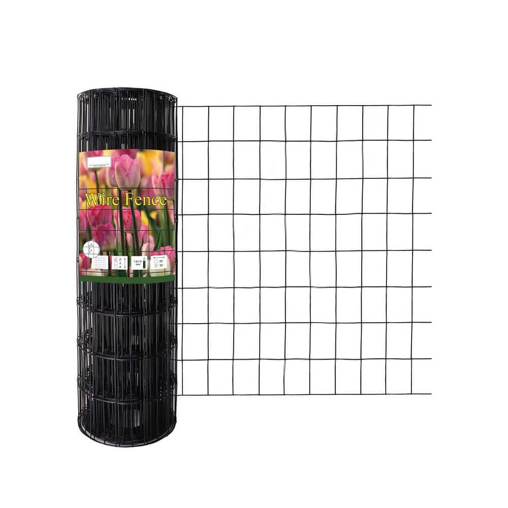 Justincity 600L x 24W x 24H Black PVC Coated Metal Welded Wire Fence ...