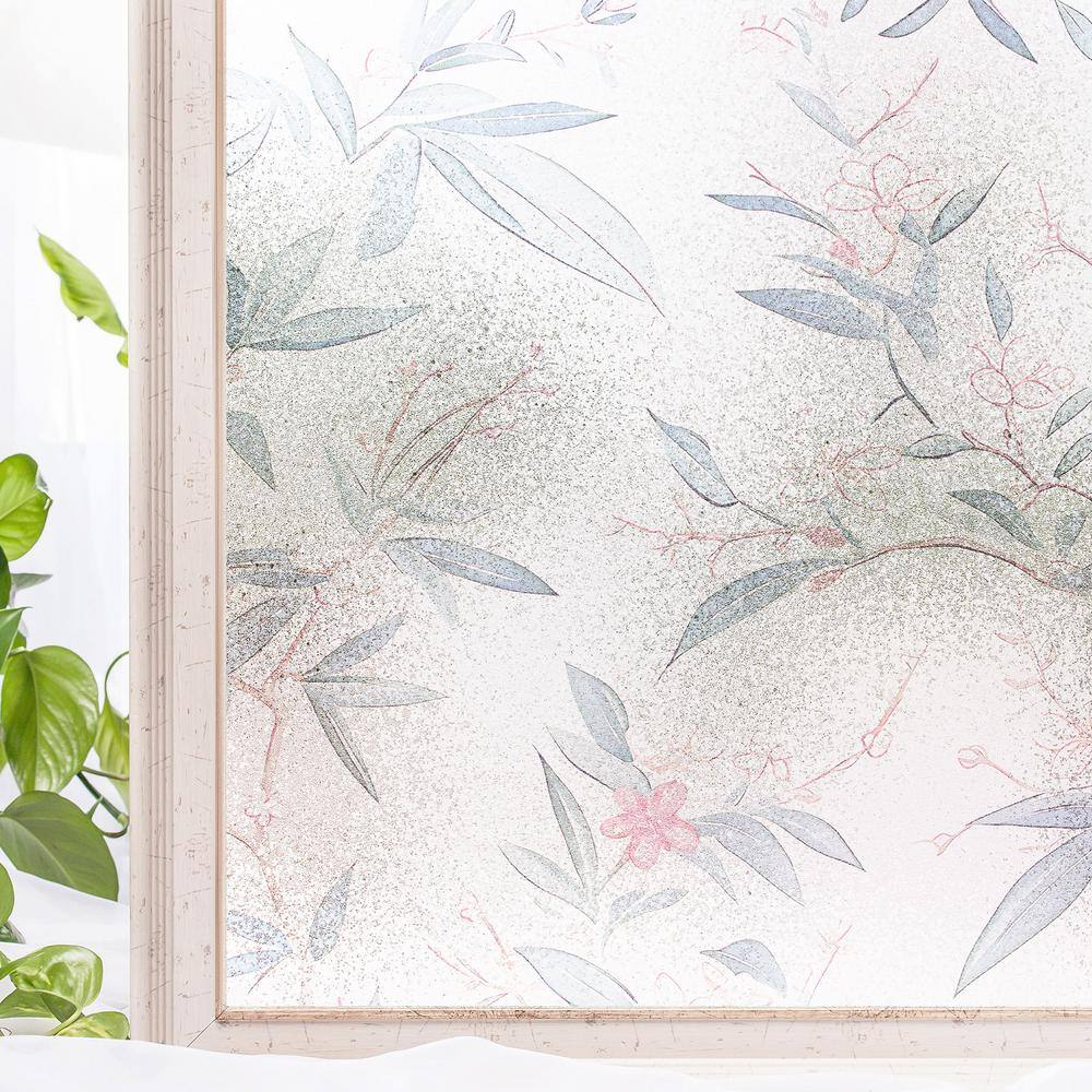 COTTON COLORS 35.4 in. x 78.7 in. 3D Decorative and Privacy Window Film ...