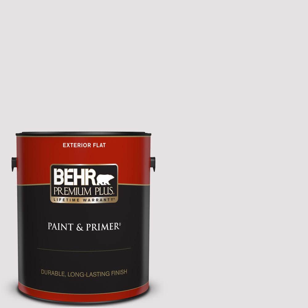 BEHR PREMIUM PLUS 1 gal. #PR-W02 Early Crocus Flat Exterior Paint ...