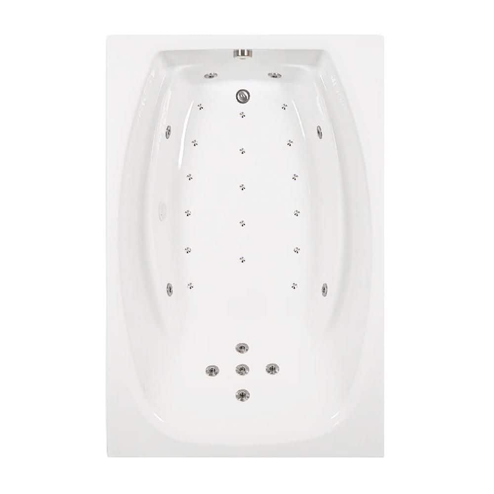 Comfortflo 72 in. x 48 in. Acrylic Rectangular Alcove Whirlpool and Air ...