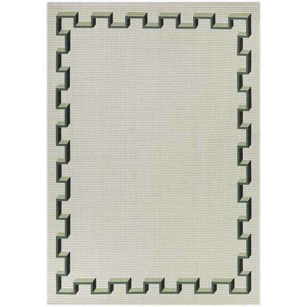 BALTA Samina Green 8 ft. x 10 ft. Border Indoor/Outdoor Area Rug ...