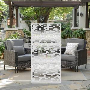 LUE BONA Ares 38 in. x 46 in. White Garden Fence W/Post And No-Dig ...
