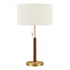 Hampton Bay Truman 24.5 in. Walnut and Brass Table Lamp AF40803BR - The ...