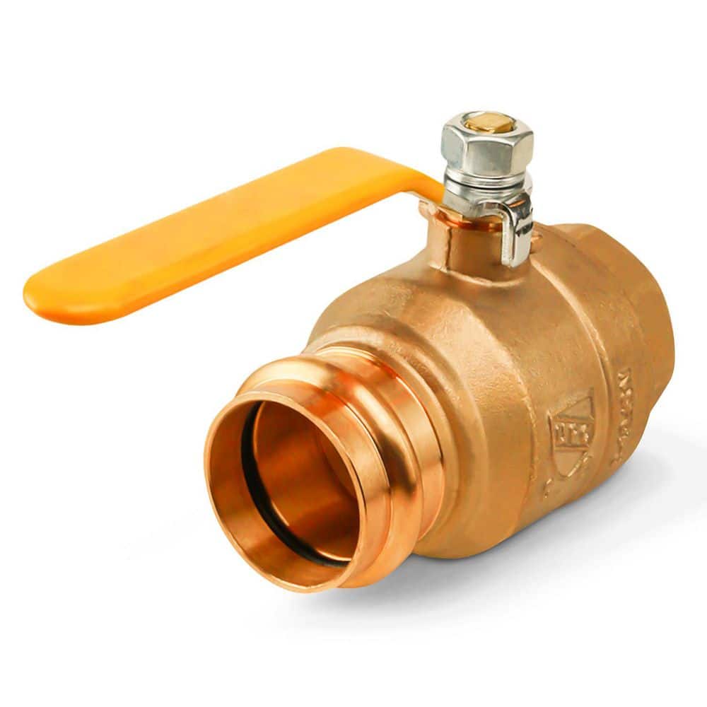 PLUMBFLEX 1-1/4 in. Brass Press x FIP Adapter Ball Valve VLV542114F ...