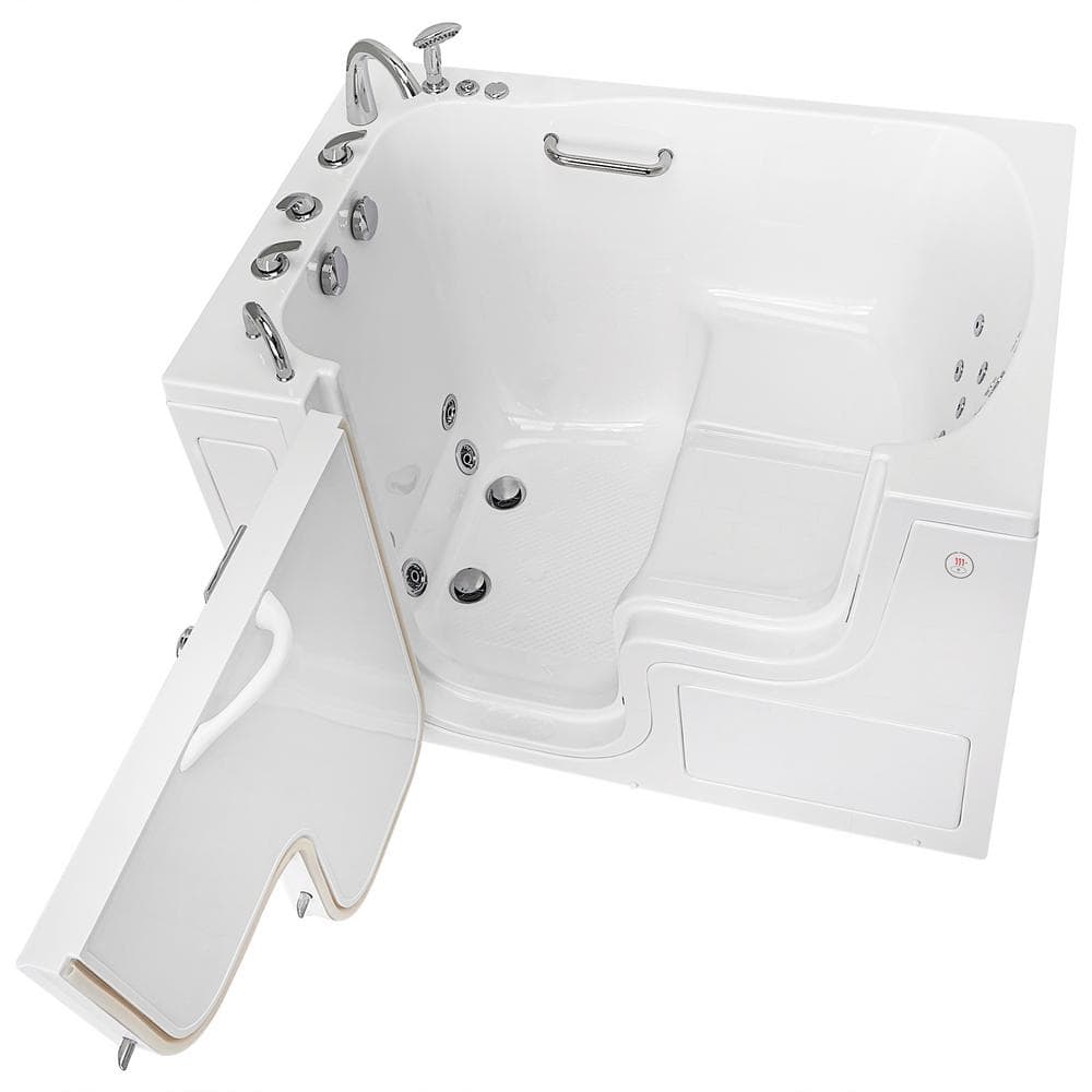 Ella TransferXXXL 55 in. x 36 in. Acrylic Walk-In Whirlpool Bathtub in ...