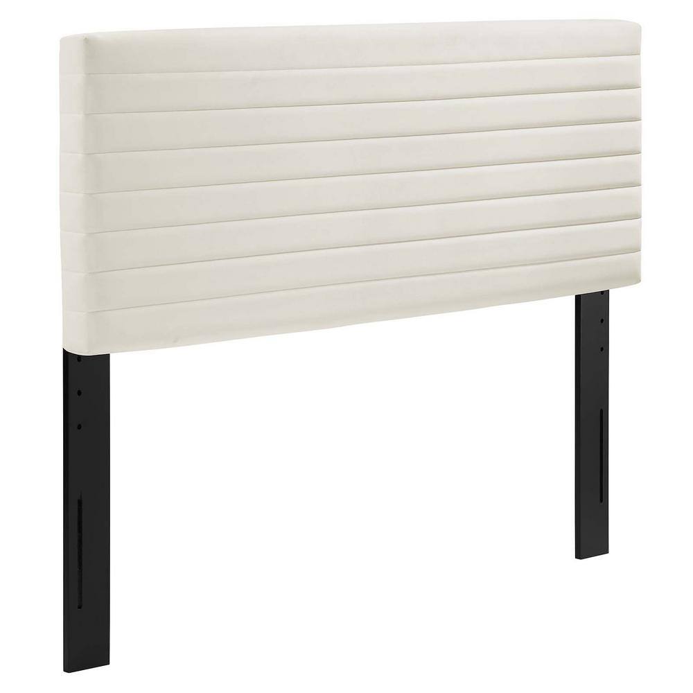 MODWAY Tranquil Ivory White Full/Queen Velvet Upholstered Headboard MOD ...