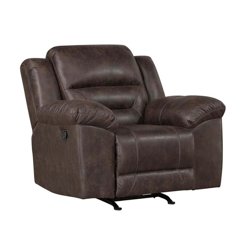 Lazzara Calla Dark Brown Microfiber Rocker Recliner 8538DB-1 - The Home ...