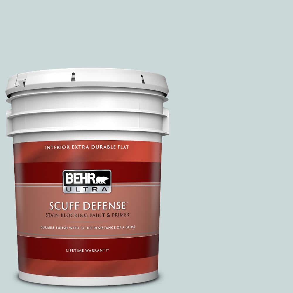 BEHR ULTRA 5 gal. #PPU13-16 Offshore Mist Extra Durable Flat Interior ...