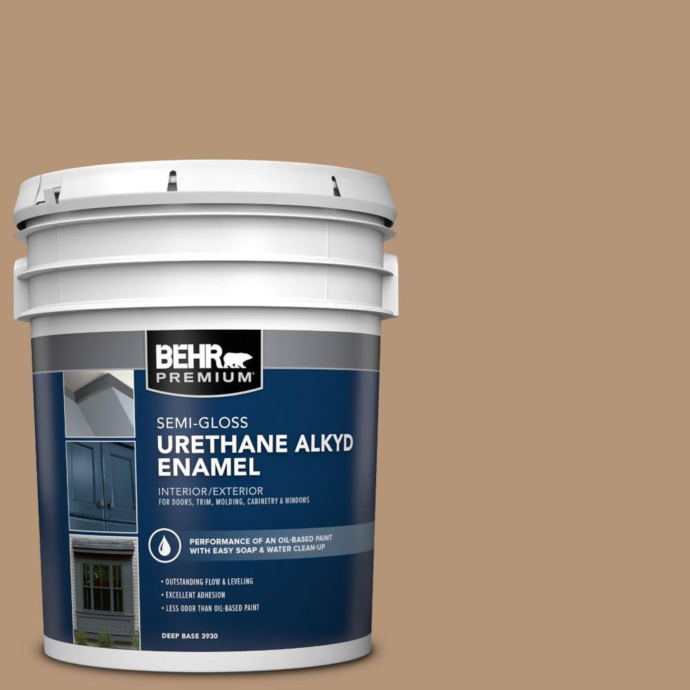 BEHR PREMIUM 5 gal. #280F-4 Burnt Almond Urethane Alkyd Semi-Gloss ...