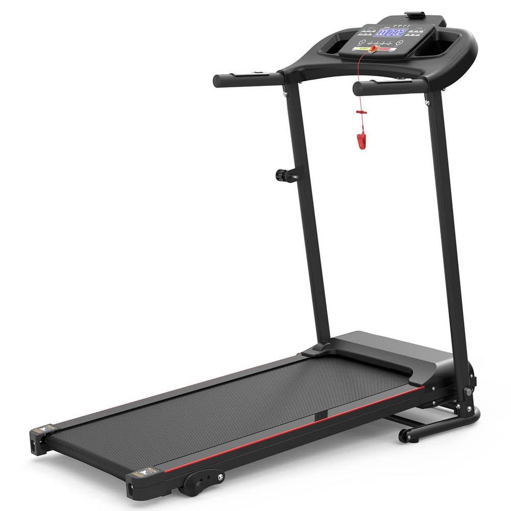 Tidoin 2.5 HP Black Metal Folding Electric Treadmill with LED Display ...