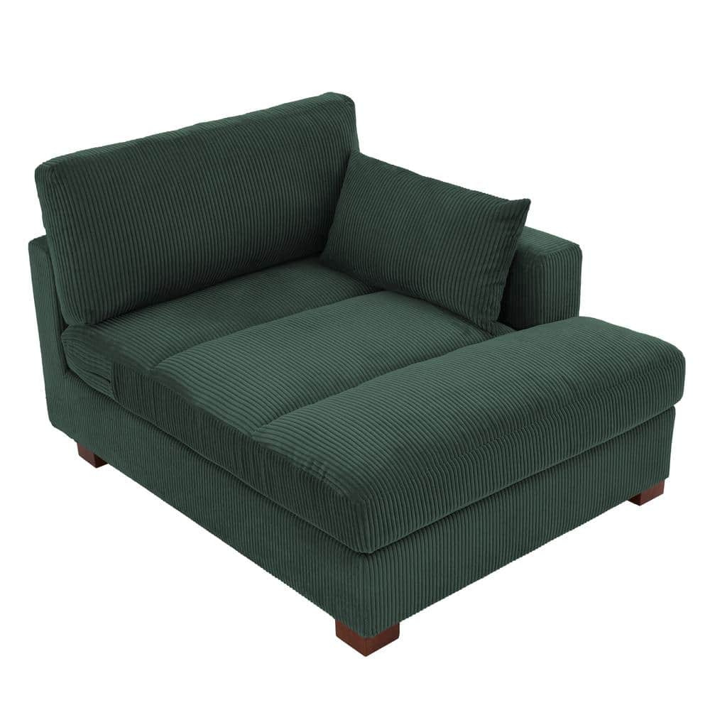 Uixe Modern Right Arm Facing Hunter Green Corduroy Polyester ...