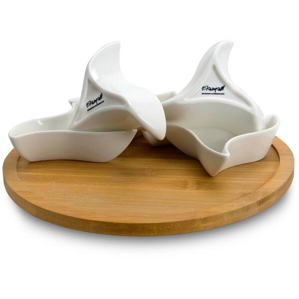 Spinning Mayo Mustard Relish Server Modern Condiment Server Lazy Susan ...