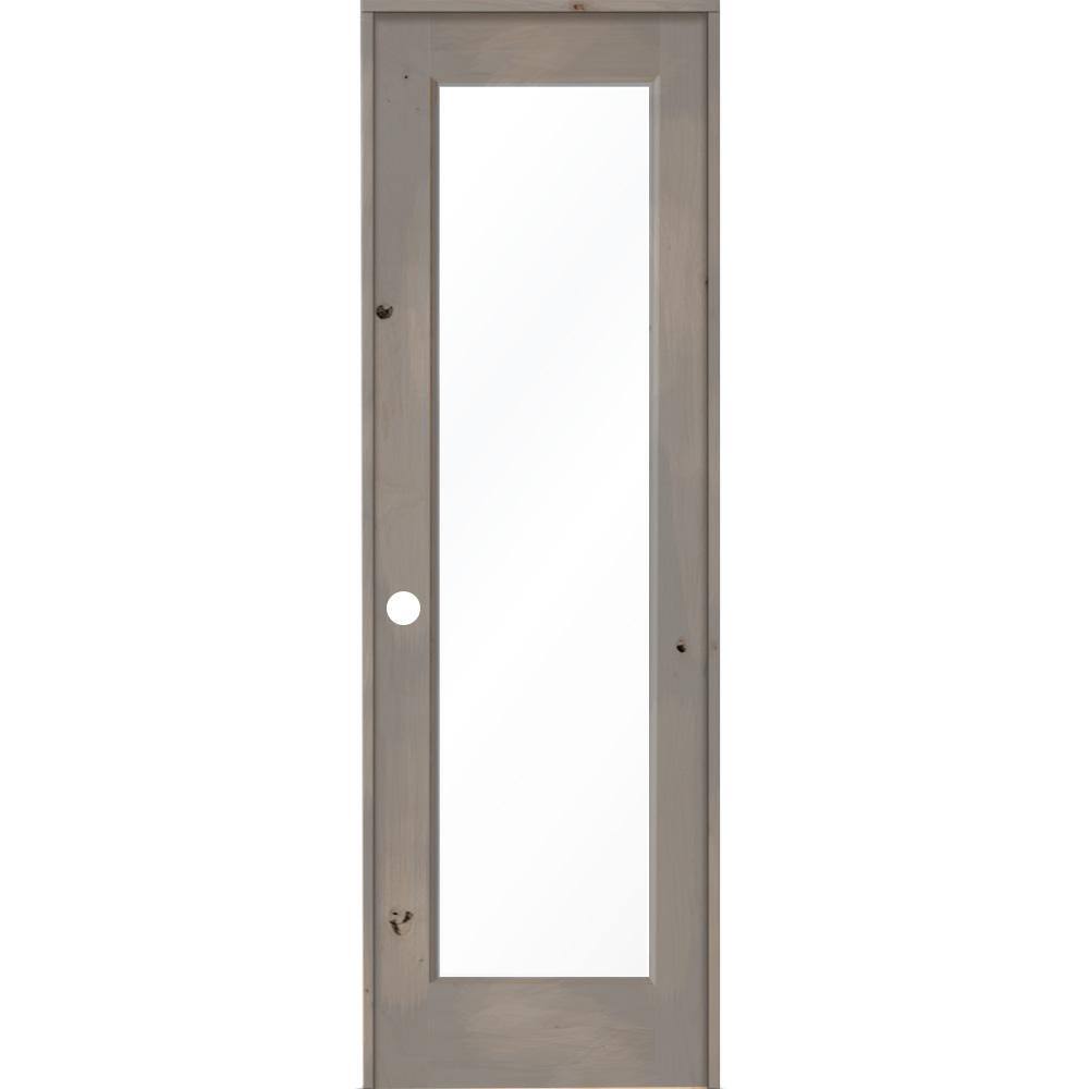 Krosswood Doors 30 in. x 96 in. Rustic Knotty Alder Right-Hand Full ...