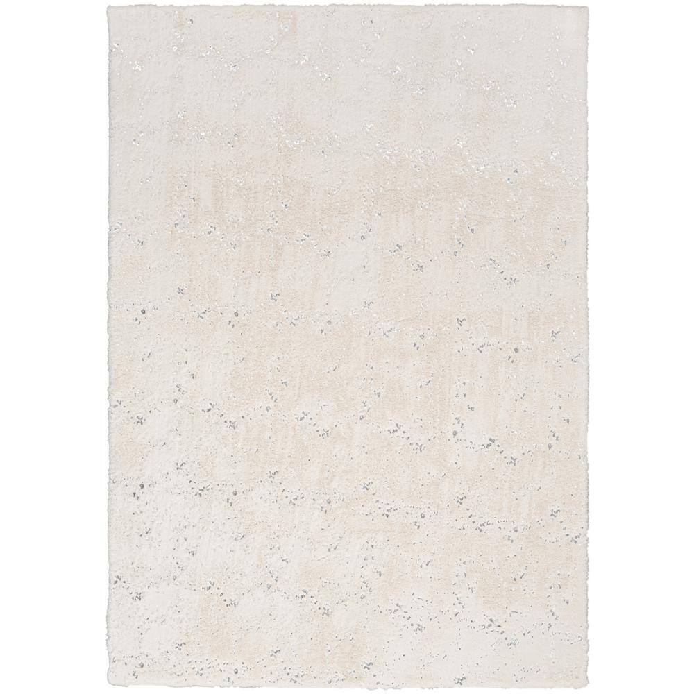Nourison Cozy Shimmer Ivory Silver 8 ft. x 10 ft. Solid Contemporary ...