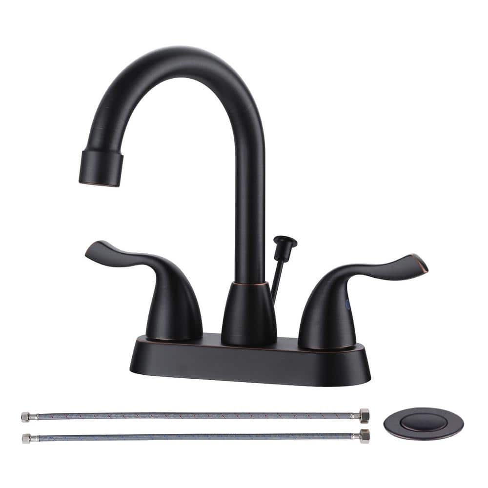 AVITAS Modern Double Handle 4 in. Centerset High Arc Bathroom Faucet ...