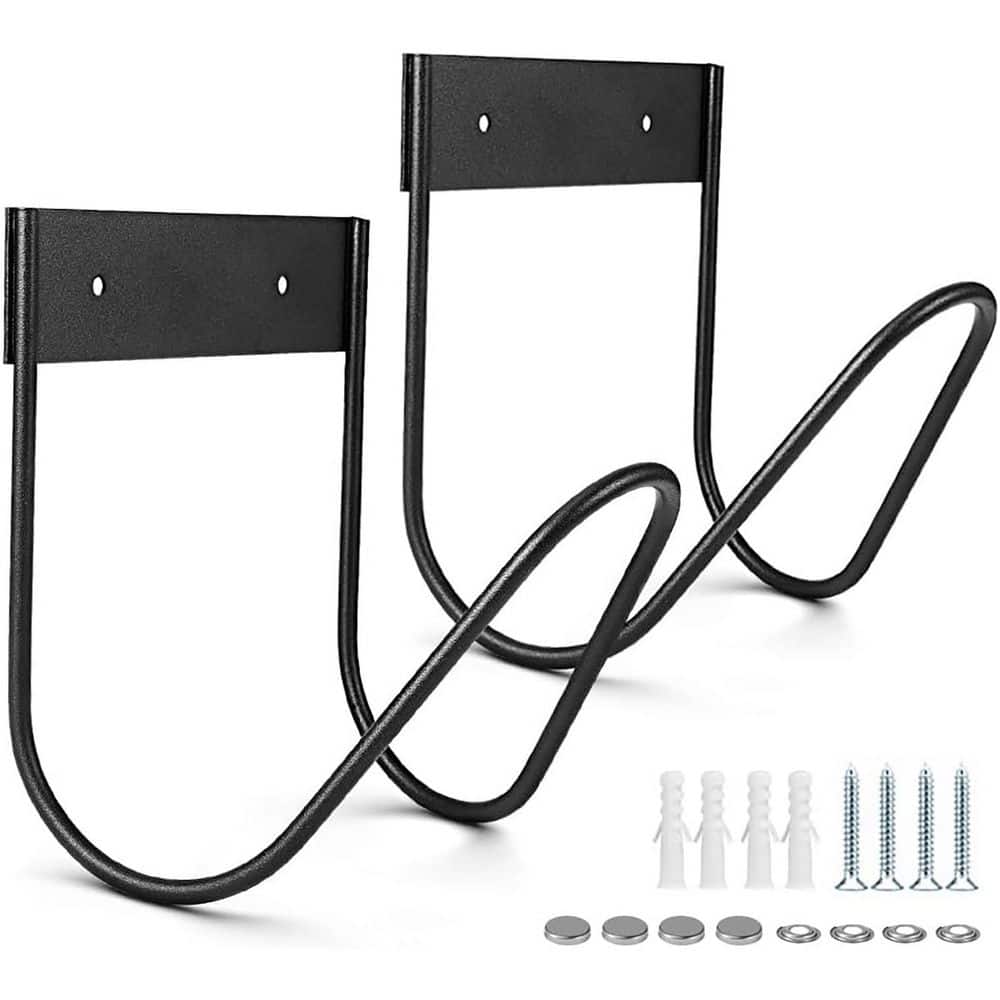 Misopily Garden Hose Holder Wall Mount Heavy Duty Metal Black Hook for ...
